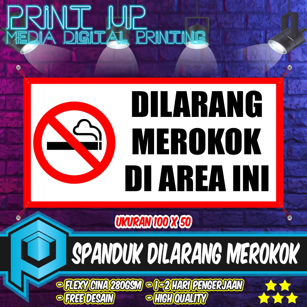 Jual BANNER SPANDUK DILARANG MEROKOK UKURAN 100 X 50 / DESAIN SUKA SUKA ...