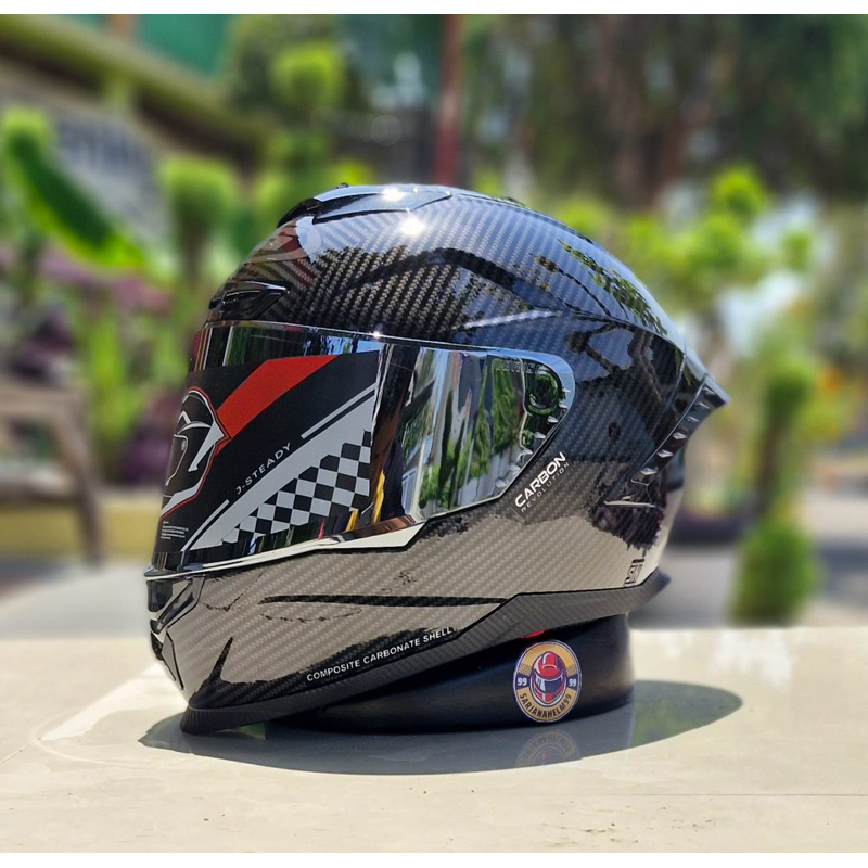 Jual Helm Js Armor Full face Carbon | Shopee Indonesia