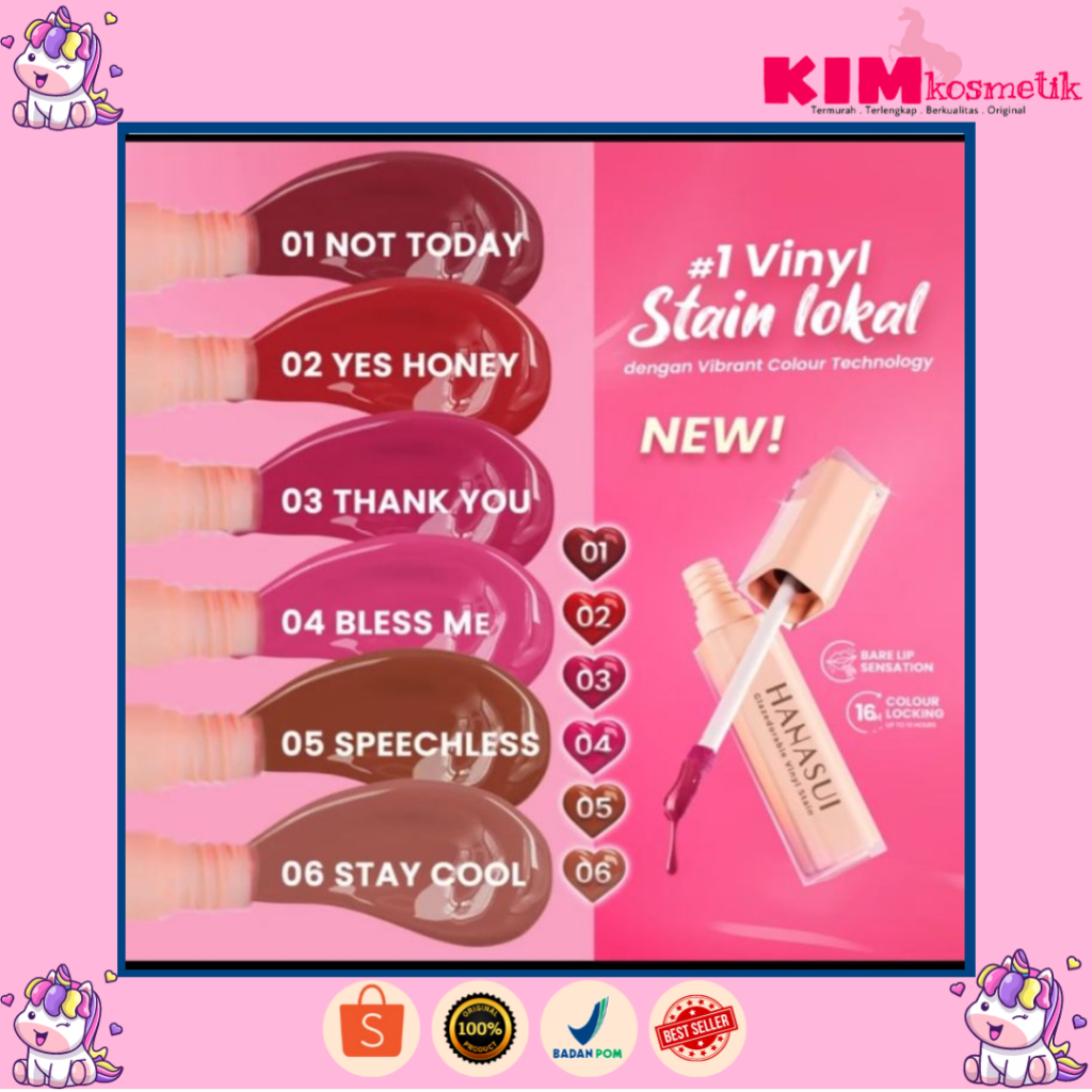 Jual Hanasui Glazedorable Vinyl Stain Lip Stain / Hanasui Lip Stain ...