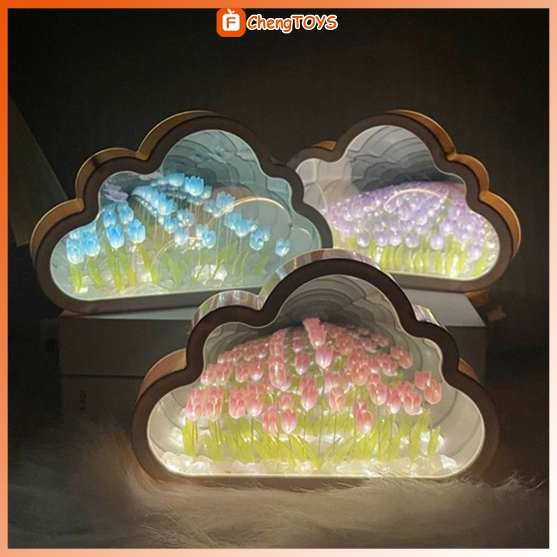 Jual FChengTOYS Bunga Tulip Lampu Cermin DIY Led Handmade Tulip Lampu ...