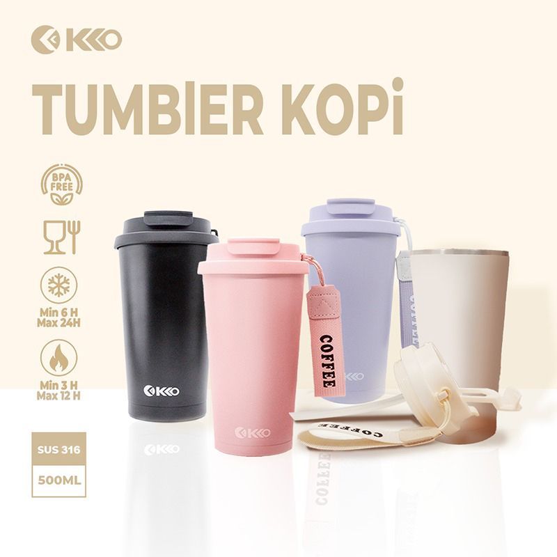 Jual KKO - KC02 Botol Minum Tumbler Kopi Stainless Steel 500ML Dengan ...