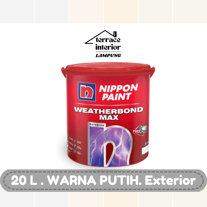 Jual Cat Tembok Nippon Paint Weatherbond Max warna Putih Ukuran 20 L ...