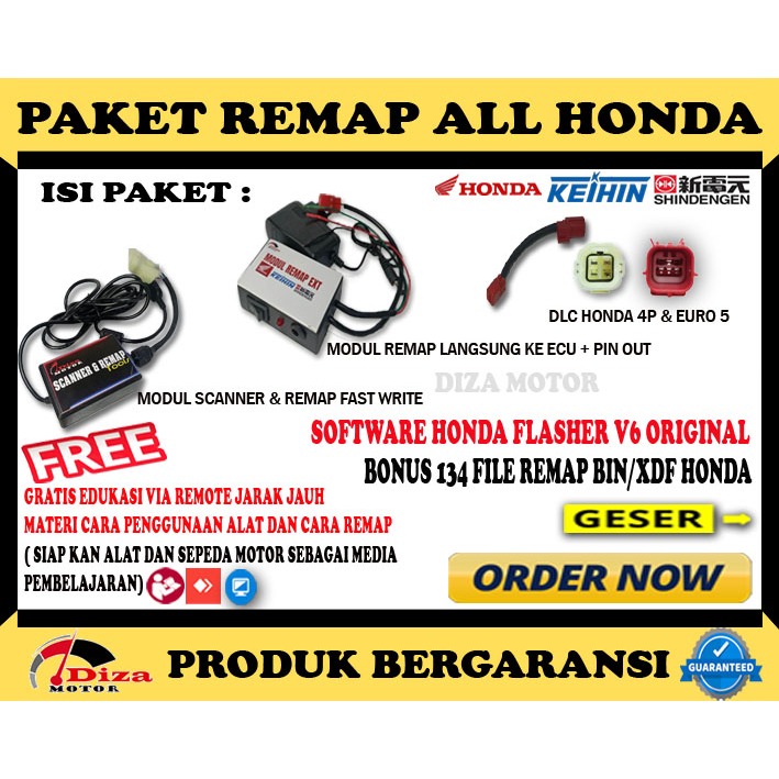 Jual PAKET REMAP ALL HONDA DENGAN SOFTWARE HONDA FLASHER V6 ORIGINAL ...