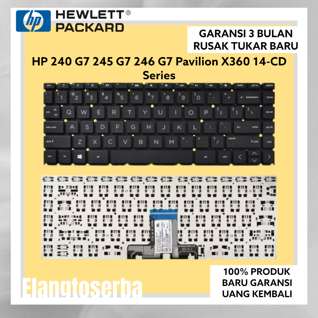 Jual Keyboard Laptop HP 240 G7 245 G7 246 G7 Pavilion X360 14-CD Series ...