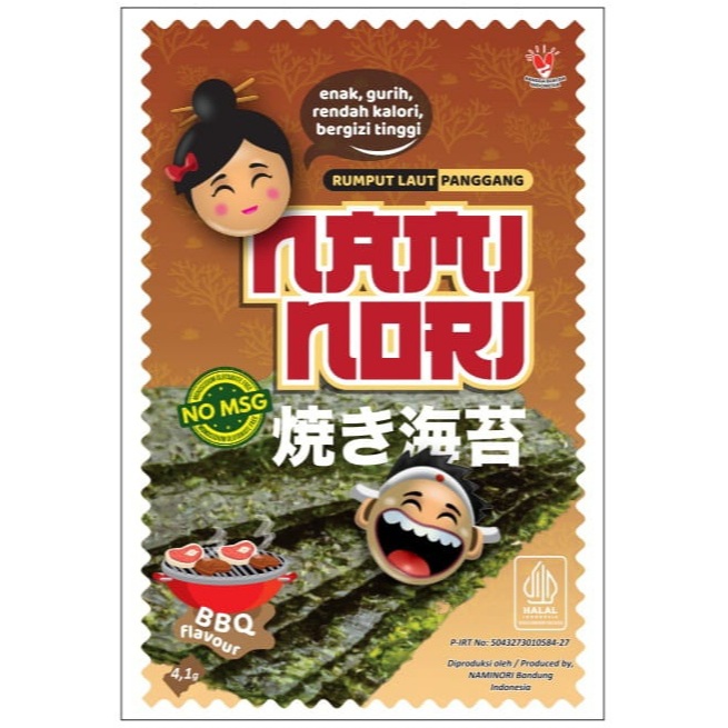 Jual NAMINORI Cemilan Rumput Laut / Seaweed / Nori Panggang rasa BBQ (1 ...