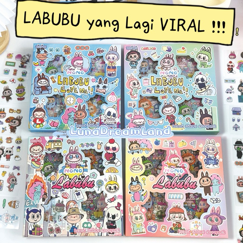 Jual Sticker LABUBU lagi VIRAL Isi 100 Lembar Waterproof | Shopee Indonesia