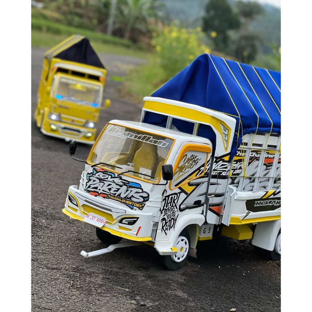 Jual Mainan miniatur truk oleng kayu asli ukuran jumbo bisa jalan full ...