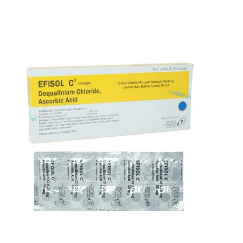 Jual efisol c per strip / Efisol tablet hisap untuk Sariawan Radang ...
