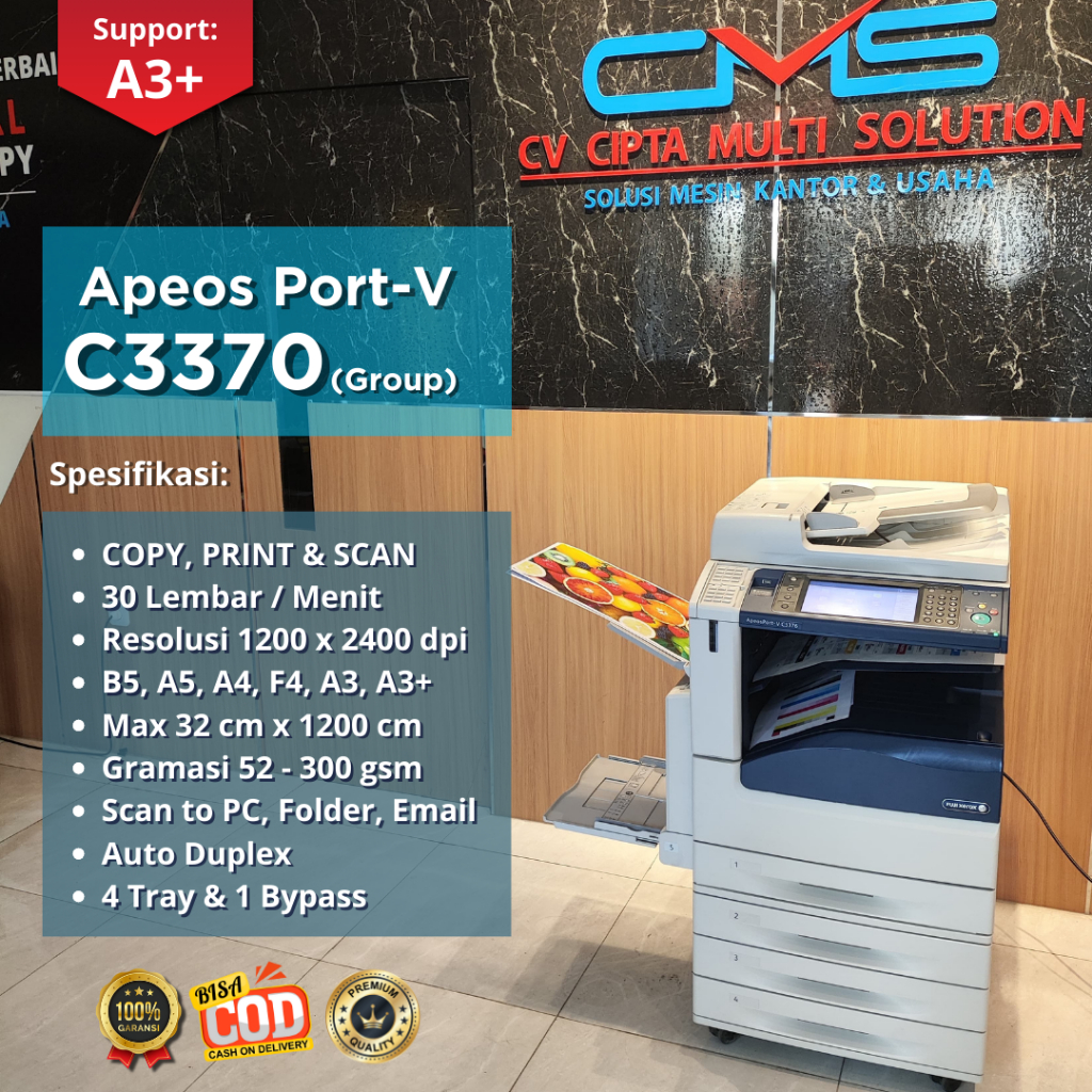 Jual Fuji Xerox Apeos Port/Docu Centre -V C3370 (Group) | Mesin Fotocopy Warna Support A3 ...