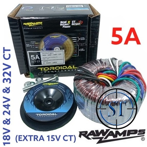 Jual Trafo Toroid 5A CT 24V & 32V RAWAMPS Extra Ct 15V 5 A CT 24Volt ...