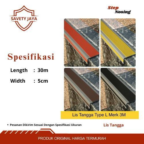 Jual Lis tangga Pengaman Anti Slip type L 5cm Step Nosing + Perekat 3M promo | Shopee Indonesia