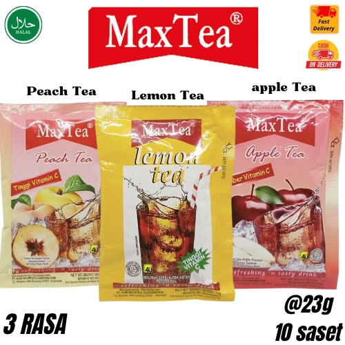 Jual Teh / Teh Instant / Max Tea / Lemon - Apel - Peach / 10 saset ...