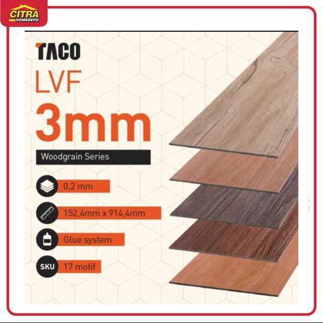 Jual Lantai Vinyl Motif Kayu TACO 3MM (Harga Per dus) | Shopee Indonesia