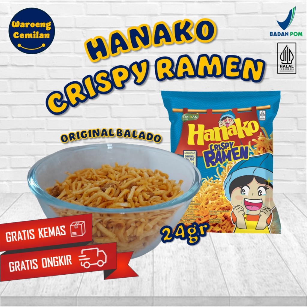 Jual Snack Cemilan Hanako Crispy Ramen Original Balado Small Pack ...