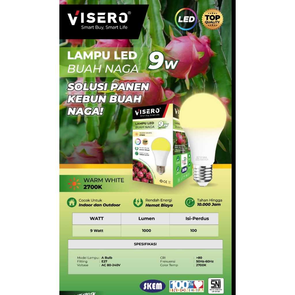 Jual Lampu Buah Naga Visero LED 9W / Lampu LED Dragon Fruit 9W | Shopee Indonesia