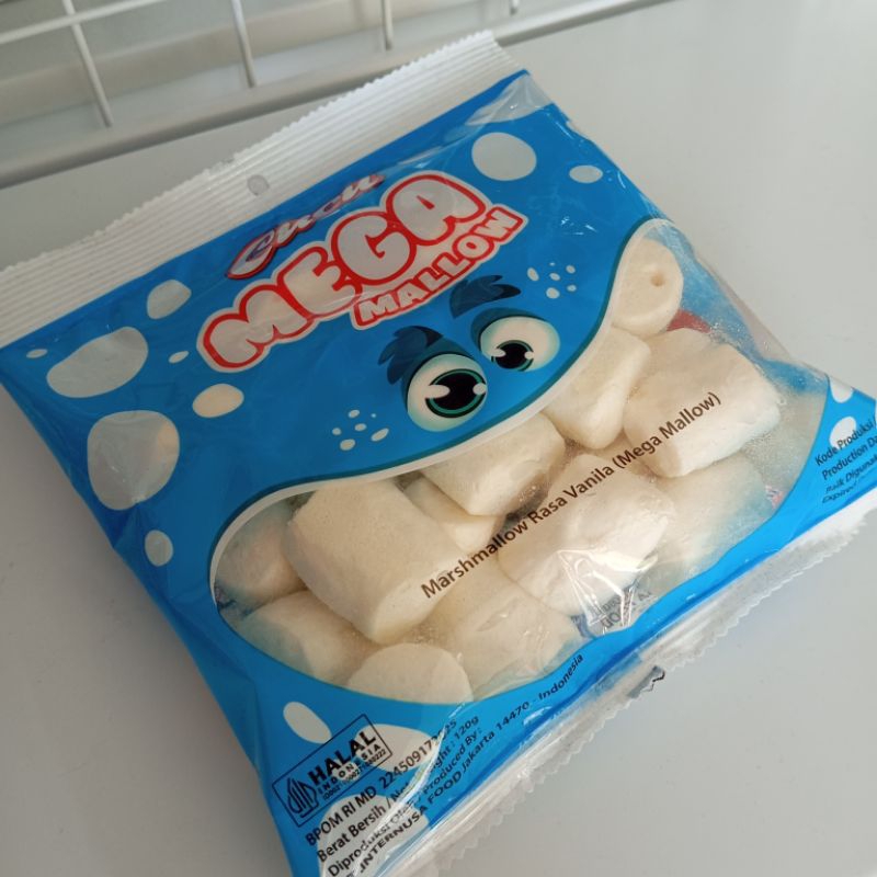 Jual Cucu Mega Mallow Marshmallow Vanilla 120gr Kembang Gula Lunak ...