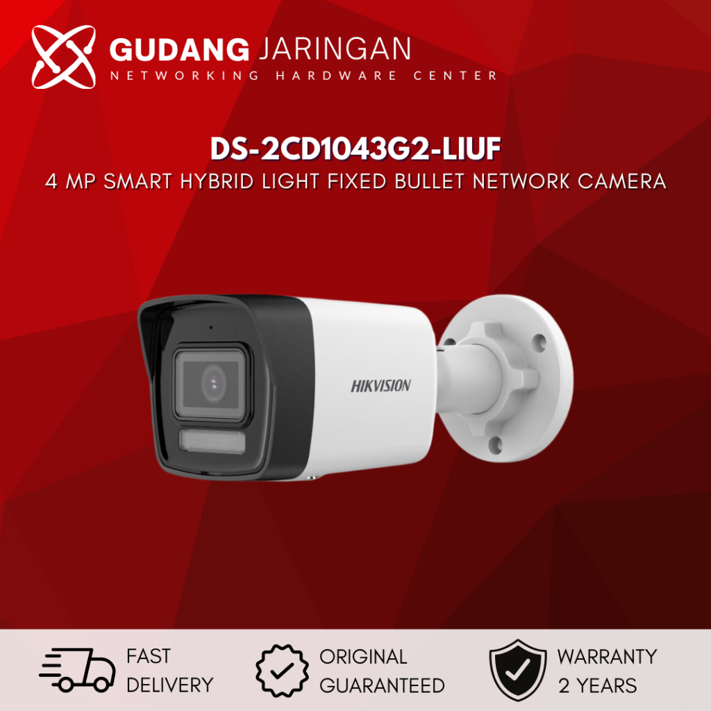 Jual HIKVISION DS-2CD1043G2-LIUF 4 MP Smart Hybrid Light Fixed Bullet Network Camera | Shopee ...