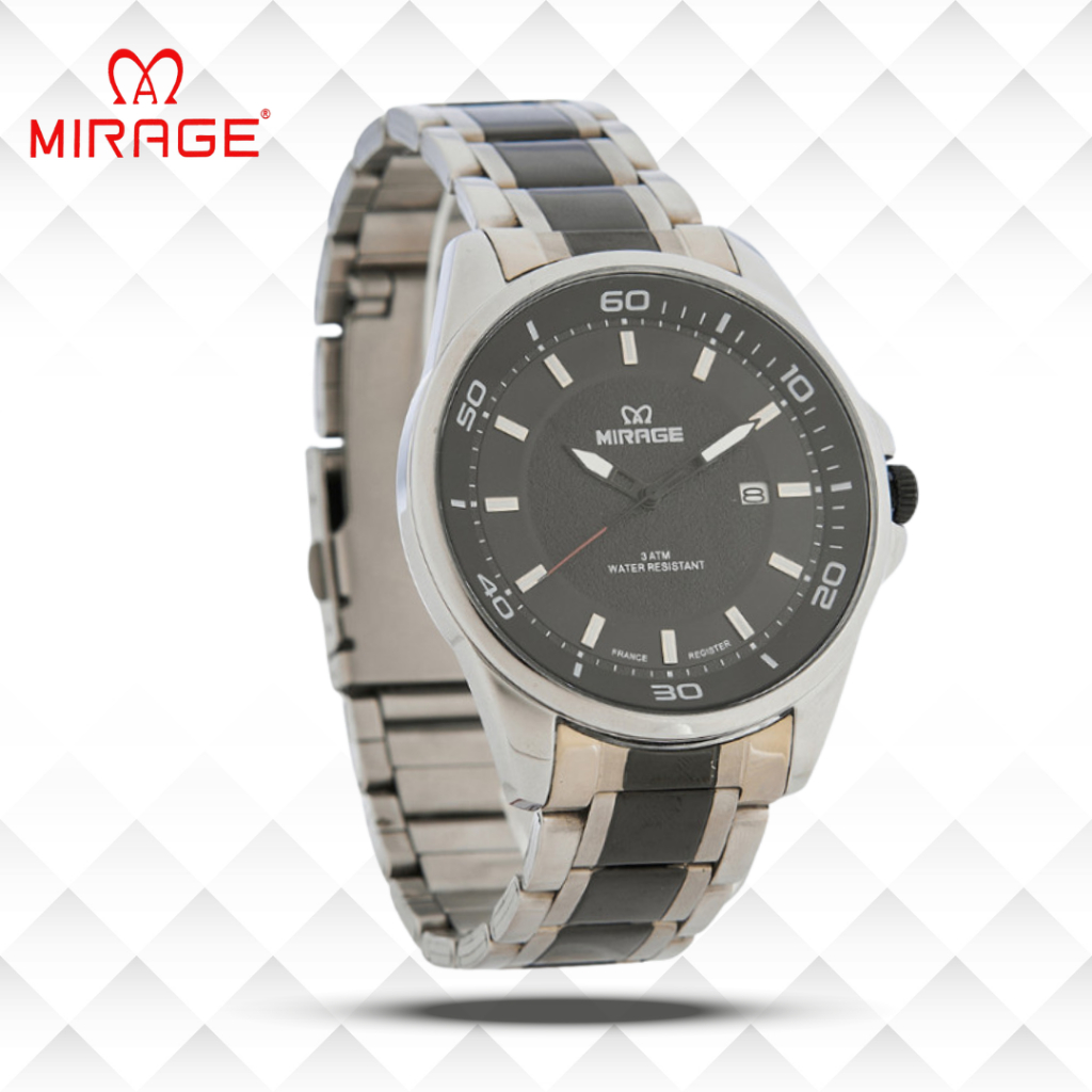 Jual Mirage Jam Tangan Pria Analog 8731 M Silver Lis Black Original ...