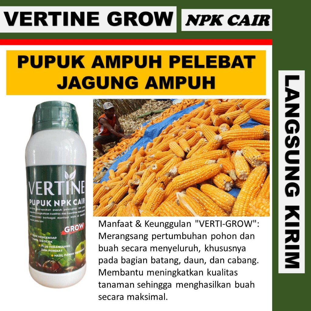 Jual OBAT PELEBAT JAGUNG PALING AMPUH VERTINE NPK CAIR PEMBESAR BUAH JAGUNG, Obat Jagung Biar ...