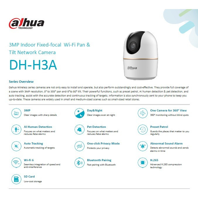 Jual CCTV Wifi Dahua Hero A1 (DH-H3A) 3MP Smart Indoor - Camera ...