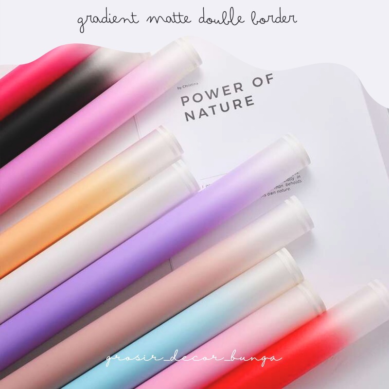 Jual (SW) GRADIENT MATTE DOUBLE BORDER METALIC FLOWER WRAPPING GRADASI ...