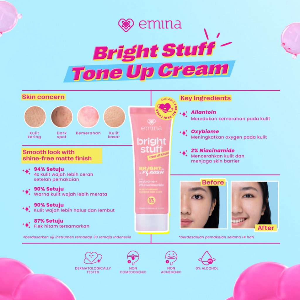 Jual Emina Bright Stuff Tone Up Cream 20 ml | Shopee Indonesia