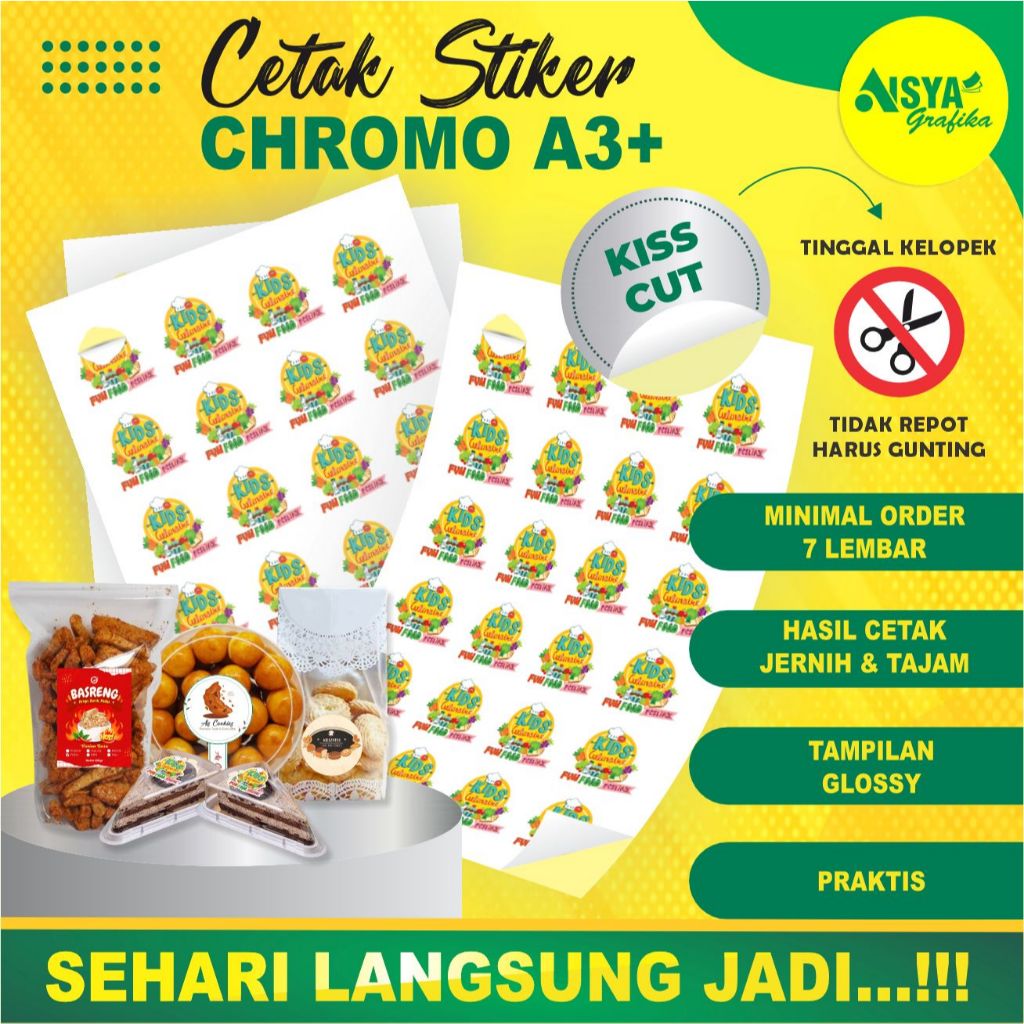 Jual CETAK A3+ STIKER CROMO KISS CUT stiker bontak stiker kemasan label ...