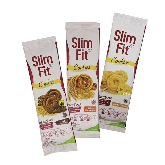 Jual Slim Fit Cookies Less Sugar Biskuit Varian Rasa Dark Chocolate ...