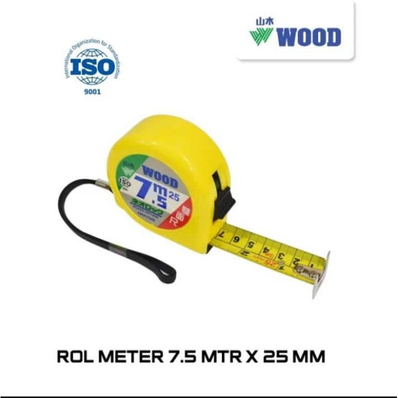 Jual Roll meter / meteran / measuring tape WOOD 7.5 MTR X 25 MM ...