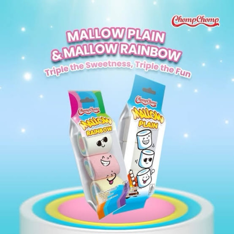 Jual Chomp Chomp Mallow Rainbow / Chomp Trio Mallow Plain / Marshmallow ...