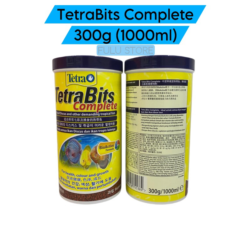 Jual TetraBits Complete 300gr Makanan Ikan Hias Tetra Bits 300 Gram ...