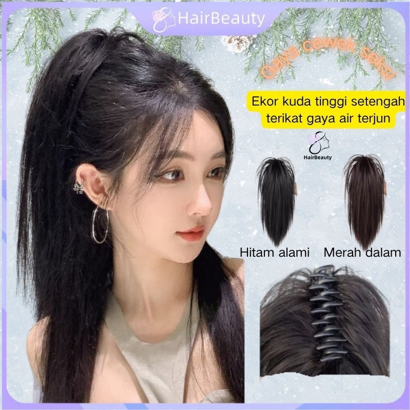 Jual HIB-0184 NEW Penggenggam wig ekor kuda tinggi air terjun wig ...