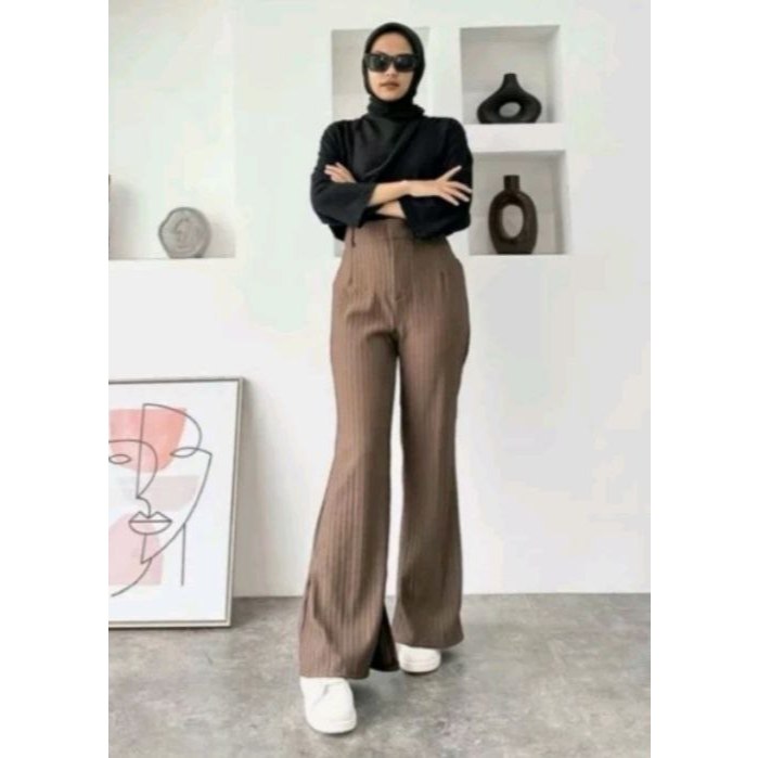 Jual ALPASTORE Pants CELANA CUTBRAY KNIT WANITA 8888 Highways Knit Cutbray Wanita Premium Jumbo ...