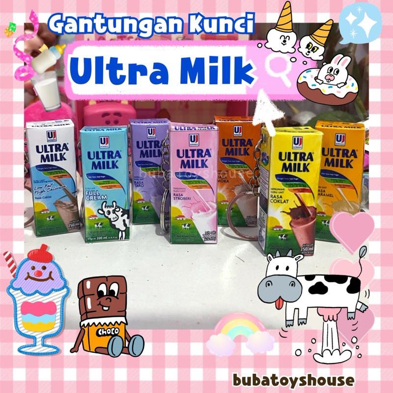 Jual Gantungan Kunci Ultra Milk Ganci Miniatur Susu Keychain Trinket ...