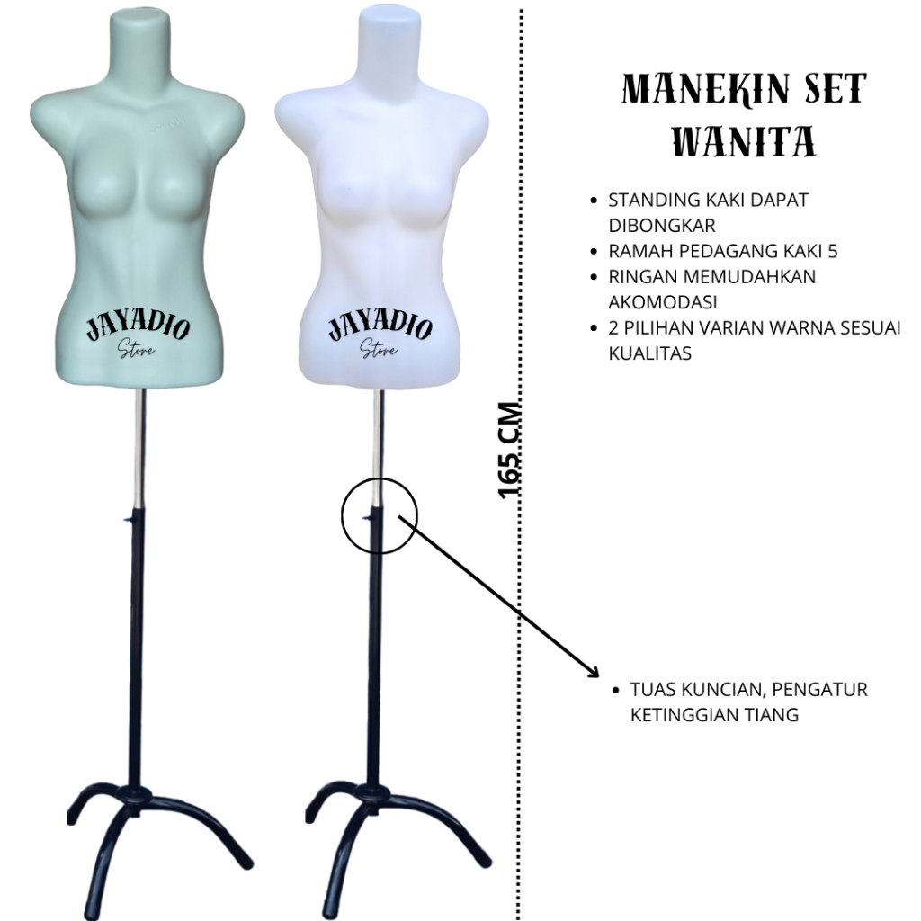 Jual Manekin Wanita Body Lurus Set Penyangga - Patung Baju Cewek Patung ...