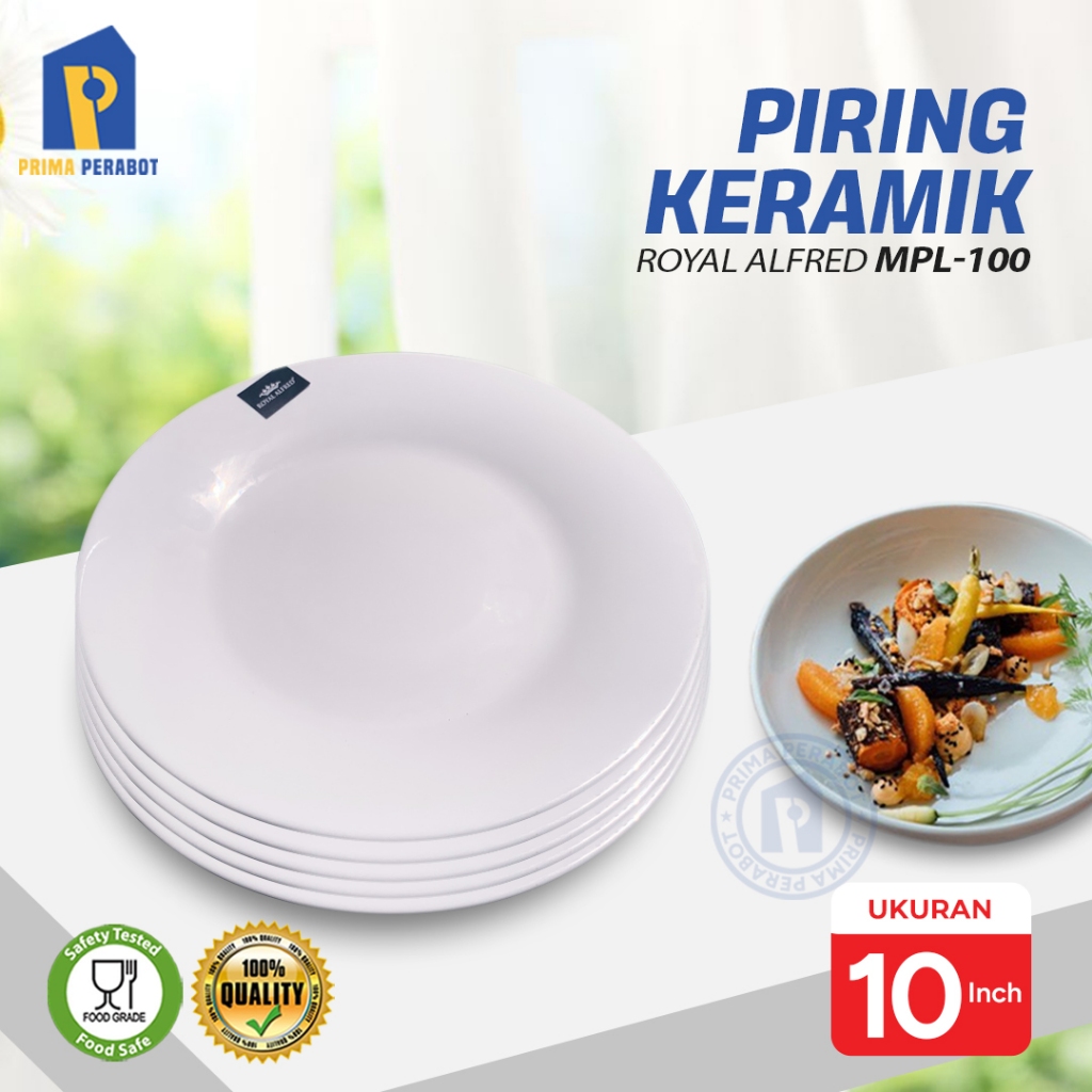 Jual 3 Pcs Piring Ceper 10 inch Putih Polos Piring 25 cm Keramik ...