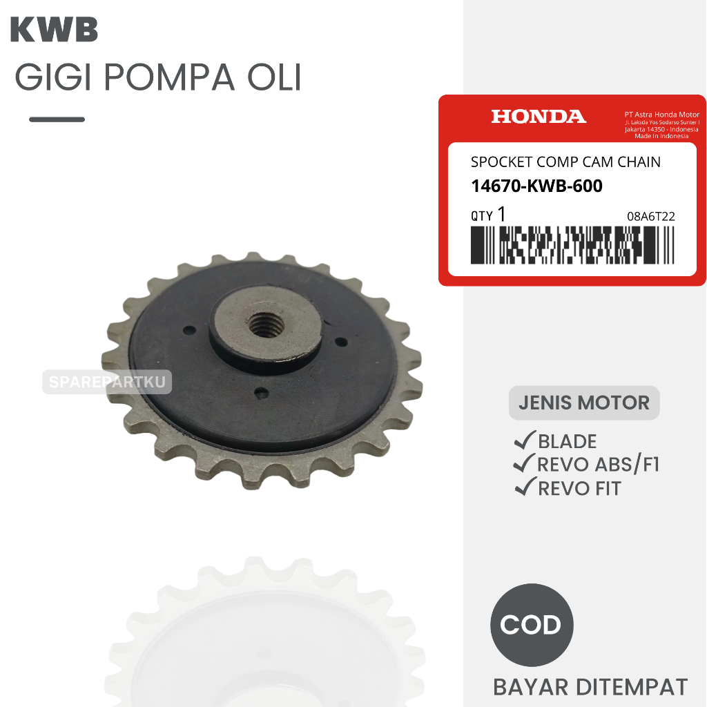 Jual KWB GIGI POMPA OLI BLADE, REVO F1, REVO ABSOLUTE, REVO FIT/ POMPA ...