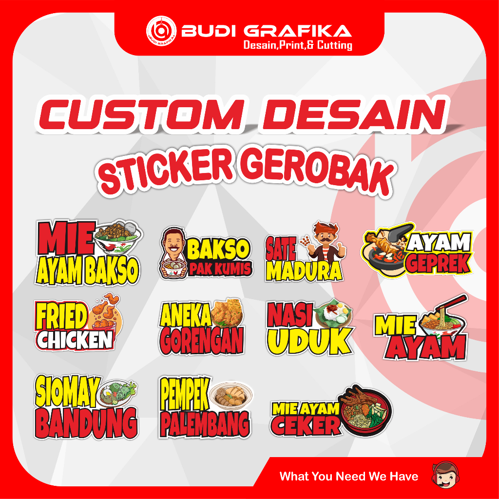 Jual Sticker Gerobak Custom, Sticker Nama Usaha, Custom Desain Sticker ...
