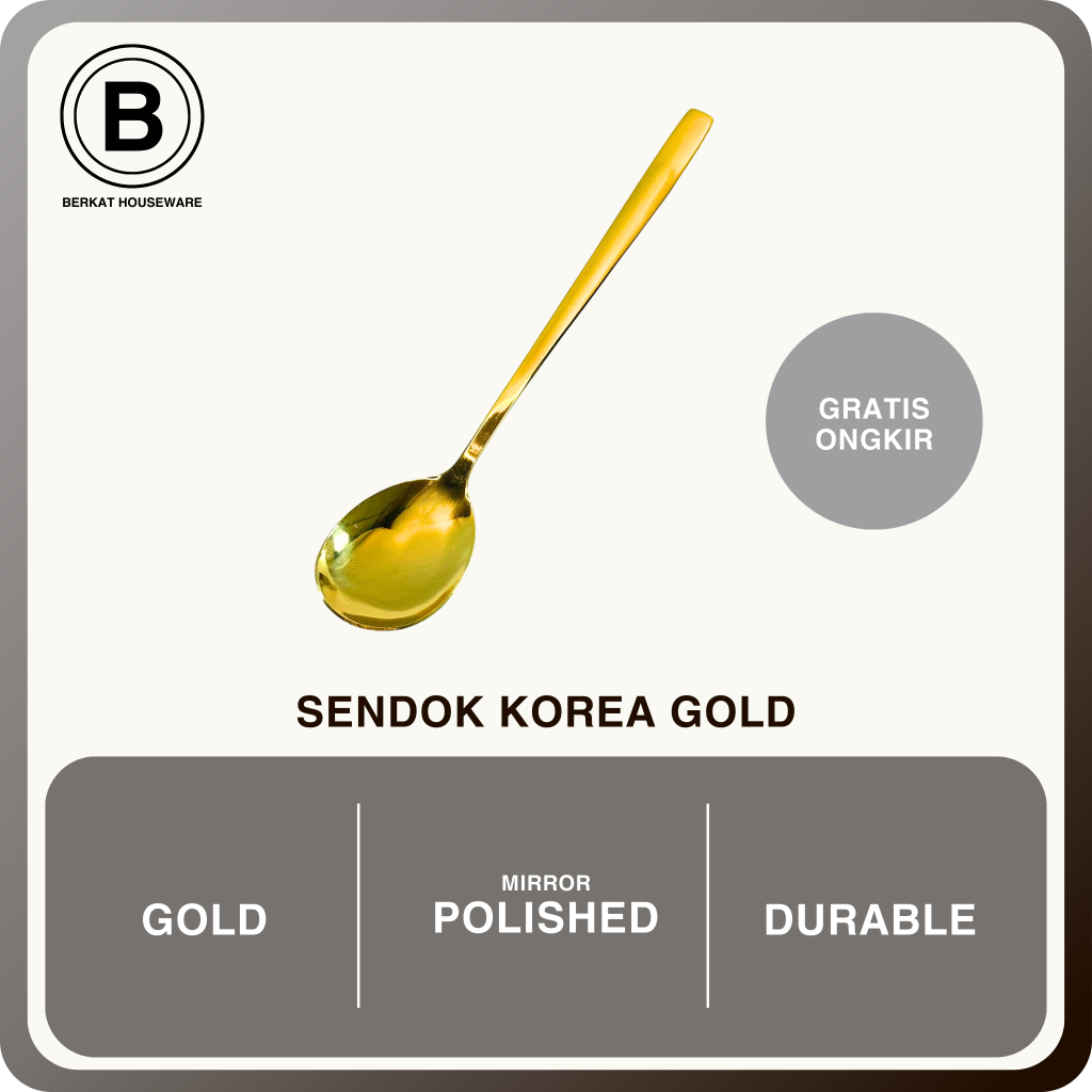 Jual Sendok Makan Stainless Steel Korea Emas|Gold Korean Tablespoon ...