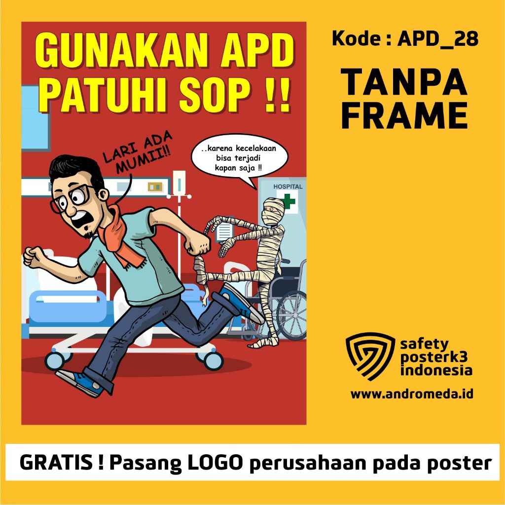 Jual Safety Poster Slogan K3 Gunakan APD Patuhi SOP_28 Kontruksi Teknik ...