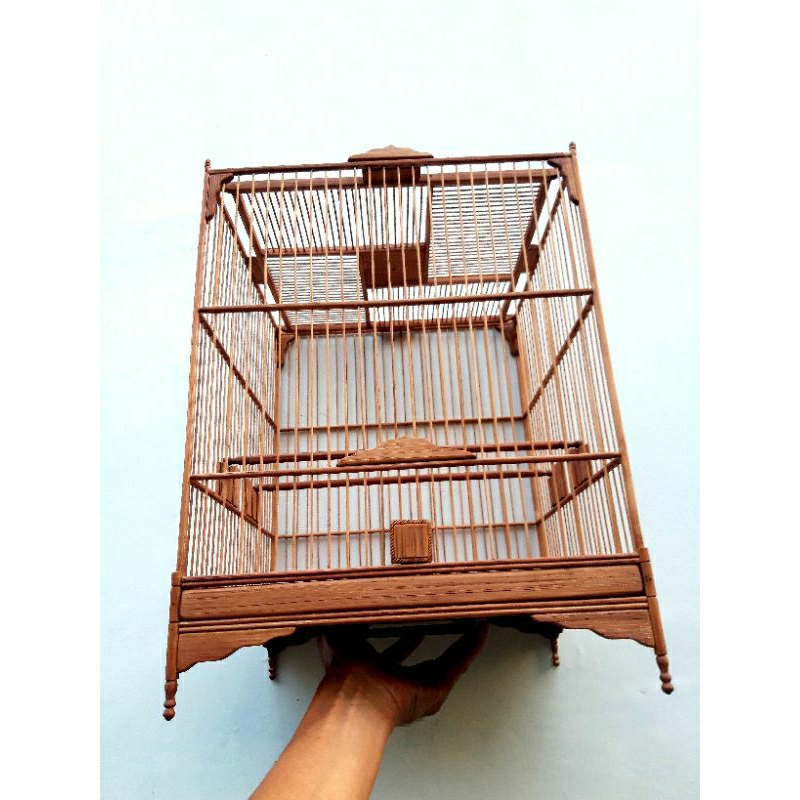 Jual sangkar cungkok kotak minimalis bambu sangkar wambi mini | Shopee ...