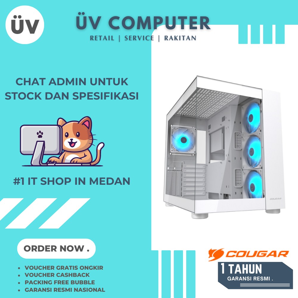 Jual Casing PC Komputer Cougar FV150 RGB | Mid Tower | ATX Case | 4 Fan ...