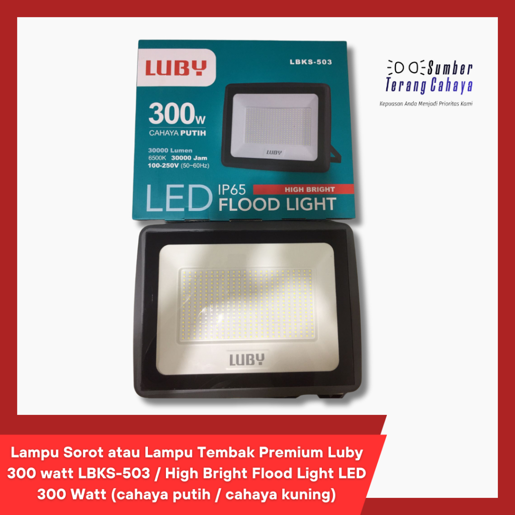 Jual Lampu Sorot atau Lampu Tembak Premium Luby 300 watt LBKS-503 / High Bright Flood Light LED ...