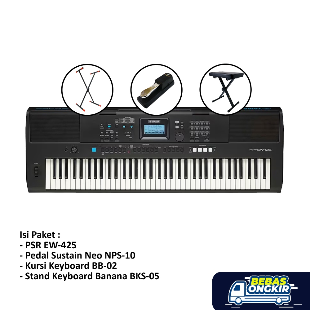 Jual Paket Premium KEYBOARD YAMAHA PSR EW-425 / PSR EW425 / PSR EW 425 ...