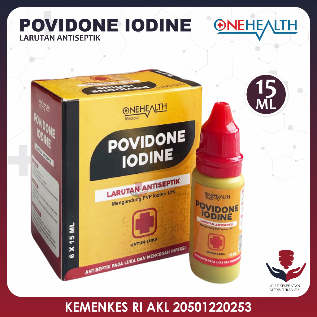 Jual OneHealth Povidone Iodine 15ml Atiseptic Antiseptik Obat Luka ...