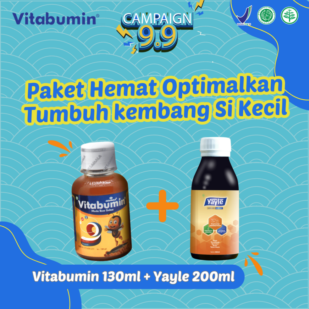 Jual Paket Vitabumin 130ml dan Yayle 200ml, penambah nafsu makan,Tingkatkan BB dan daya tahan ...