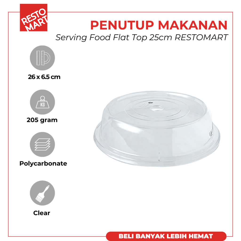 Jual Serving Food Cover / Penutup Makanan 25.4 cm / Round Food Cover 10 ...
