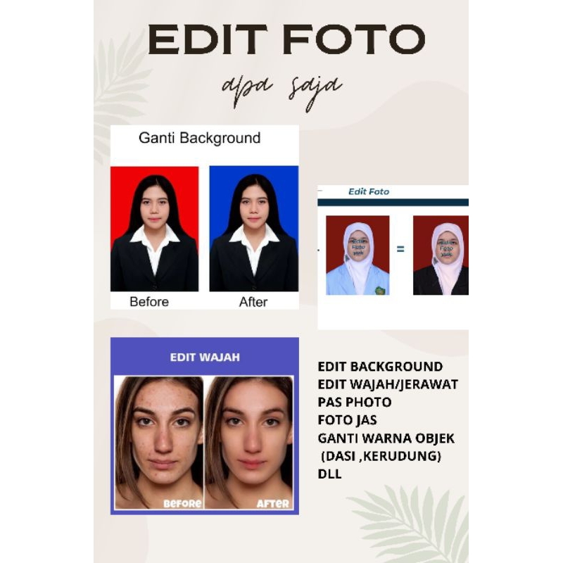 Jual EDIT FOTO/GANTI BACKGROUND DSB | Shopee Indonesia