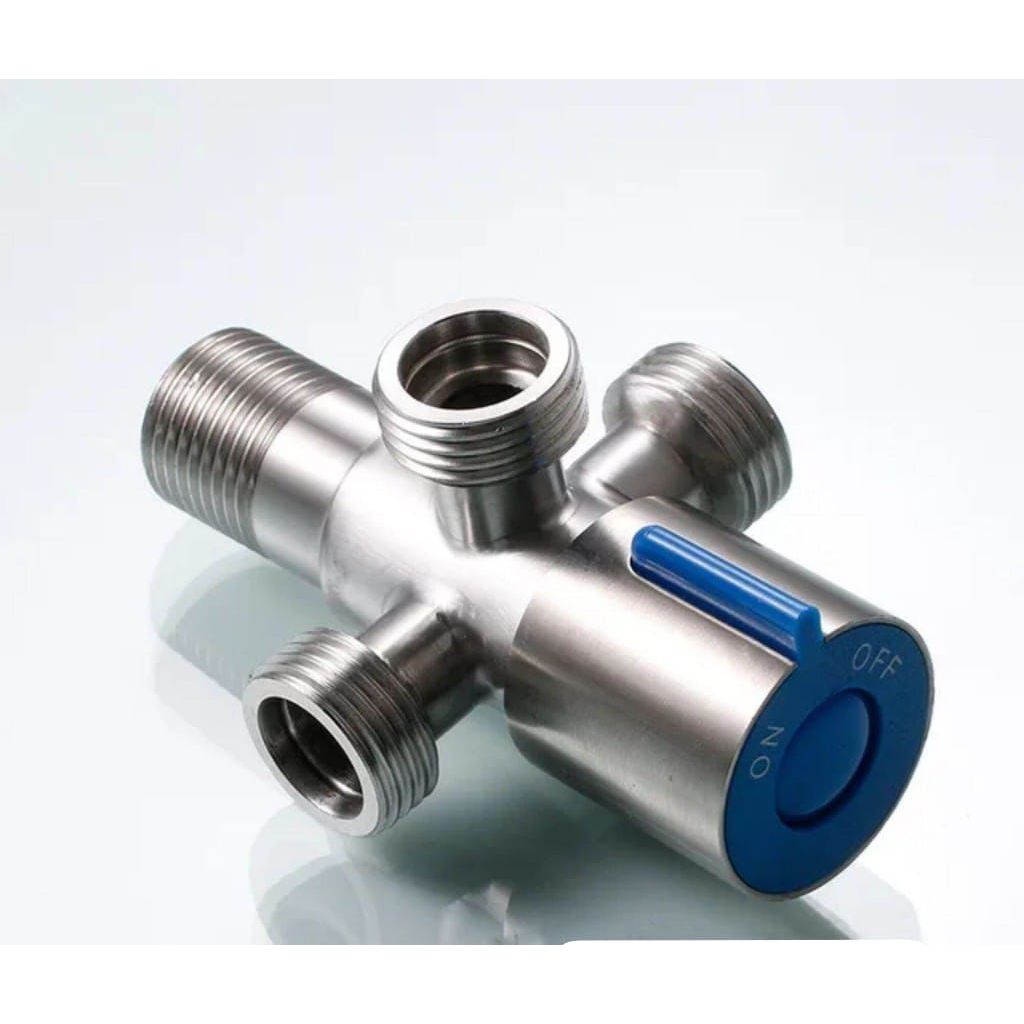 Jual STOP KRAN 3 CABANG STAINLESS CLOSET TOILET / KERAN KRAN CABANG ...