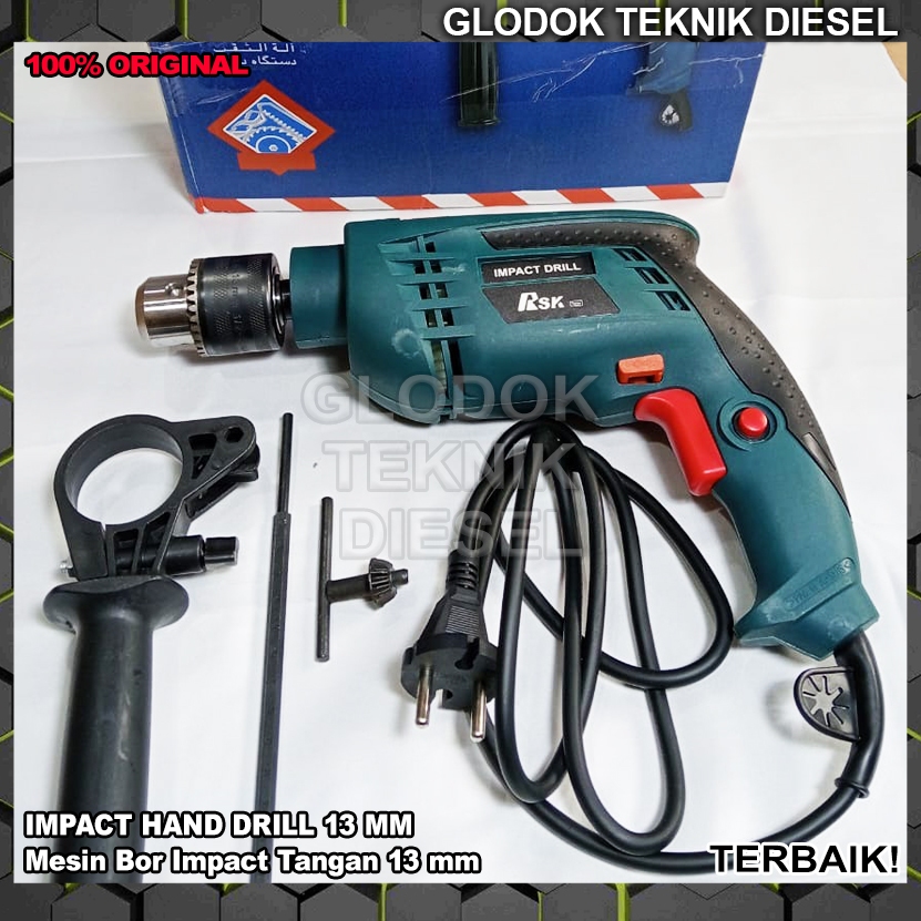 Jual Mesin Bor Tembok Beton Tangan 13 MM Hand Impact Drill Machine Set 13MM Reverse Function ...